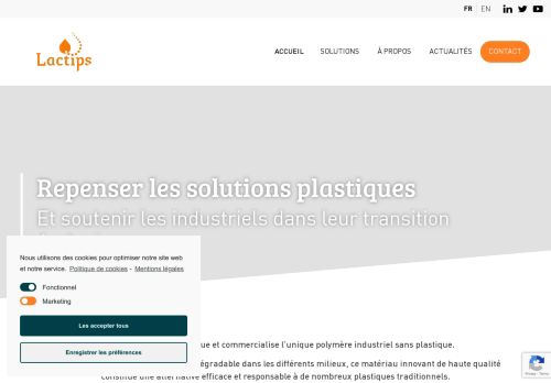 Startup LACTIPS Fabrique des granulés thermoplastiques hydrosolubles et ...